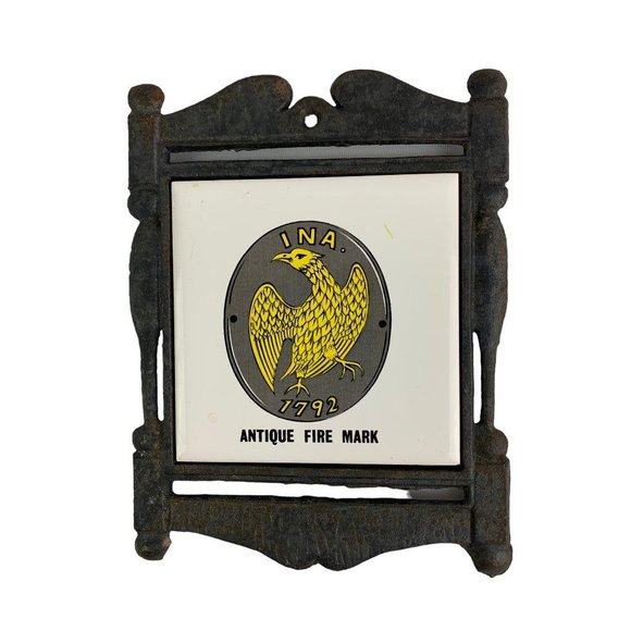 PWF | Design | Vintage Tile Trivet Ina 792 Antique Fire Mark In Cast ...